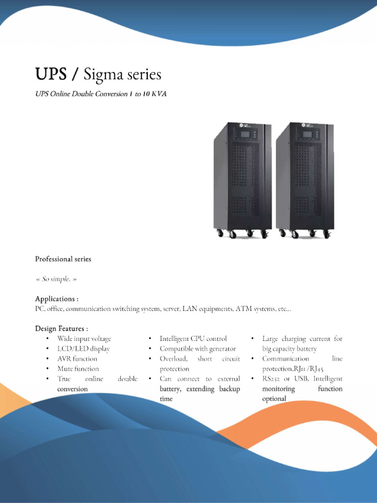 Brochure Sigma 6 Et 10 KVa | PDF