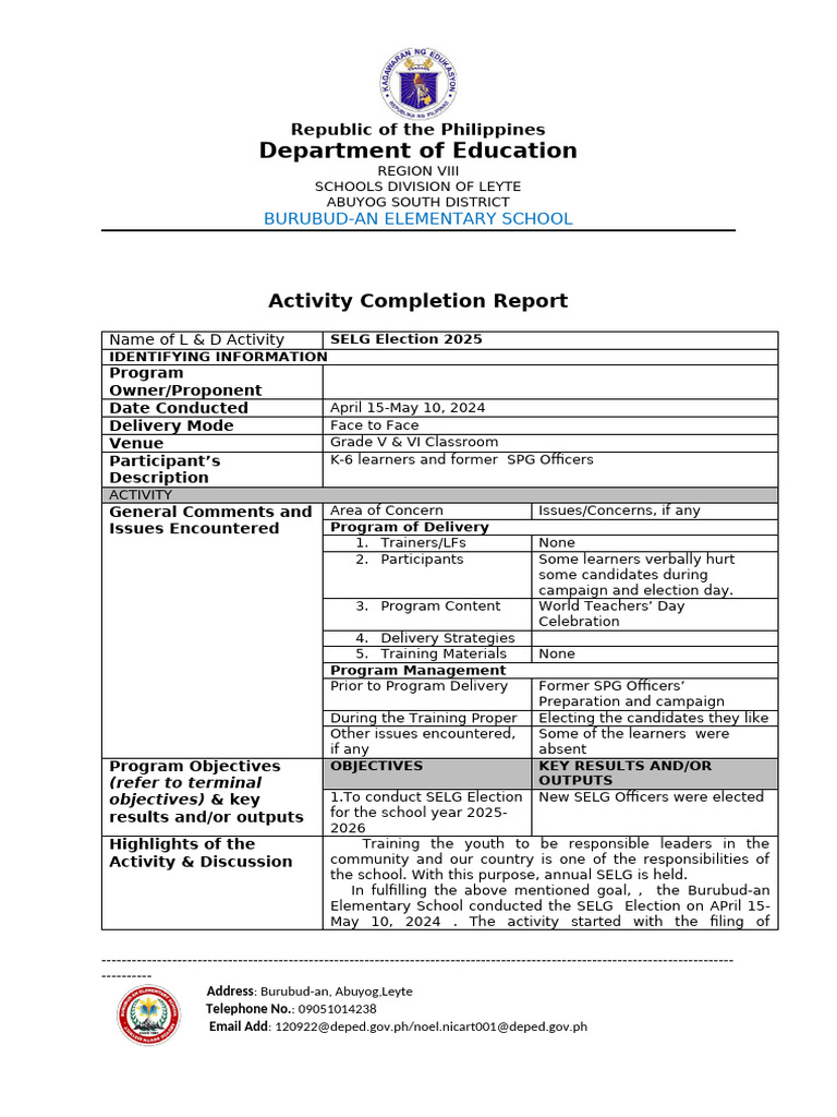 Acr Selg Election 2024 2025 | PDF