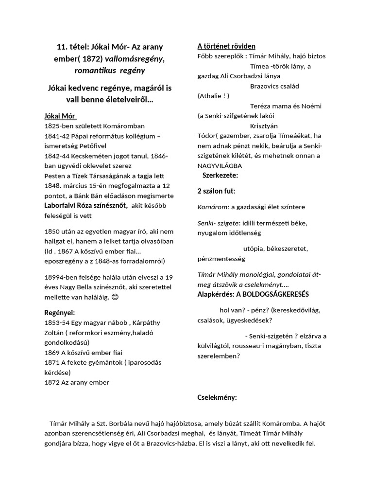 Jókai Az arany ember | PDF