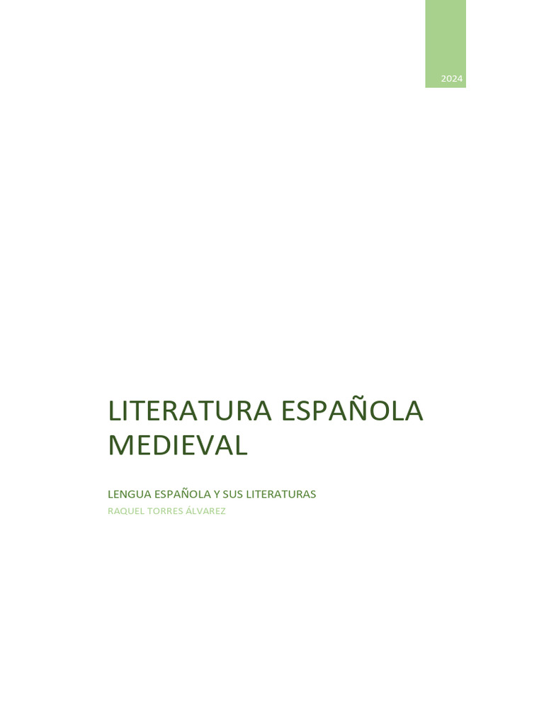 Introducción a la Literatura Medieval Española | PDF | Canciones