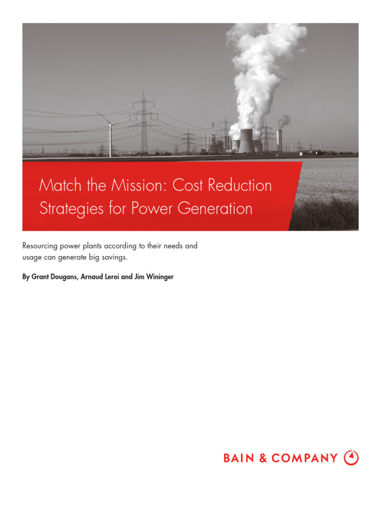 BAIN BRIEF-Cost Reduction Strategies For Power Generation | PDF ...