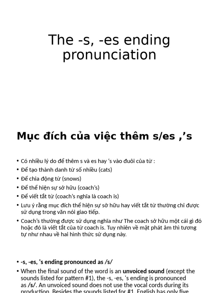 S, - Es Ending Pronunciation Edited | PDF