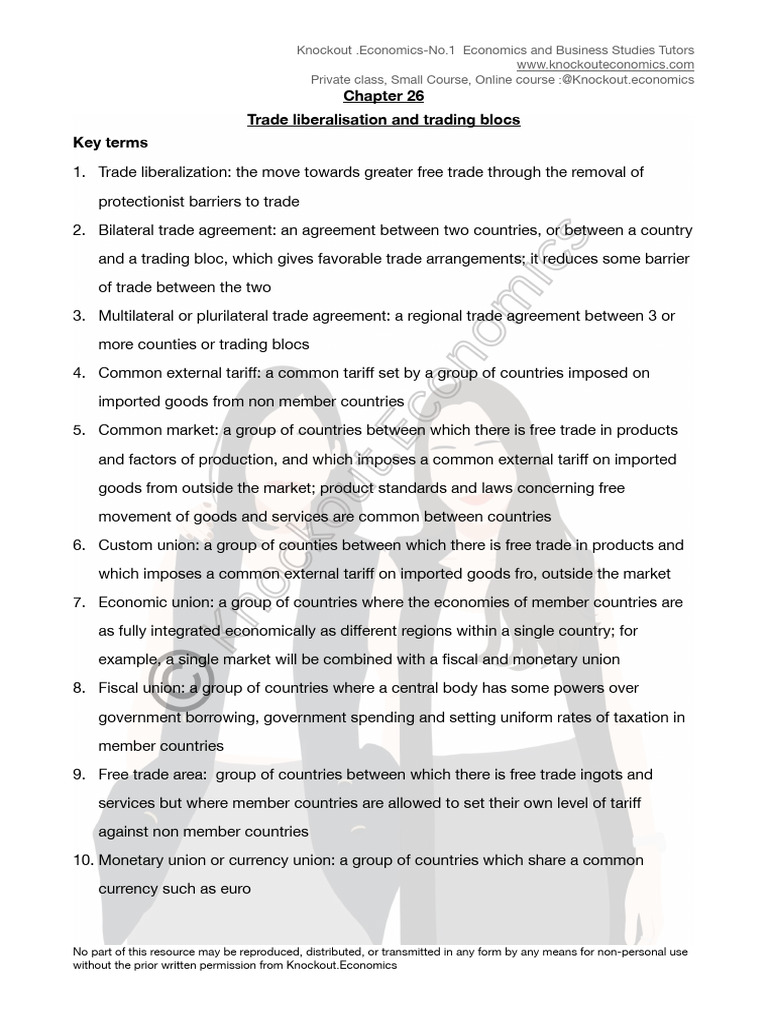 Trade Liberalisation and Trading Blocs | PDF | Free Trade | Free Trade Area