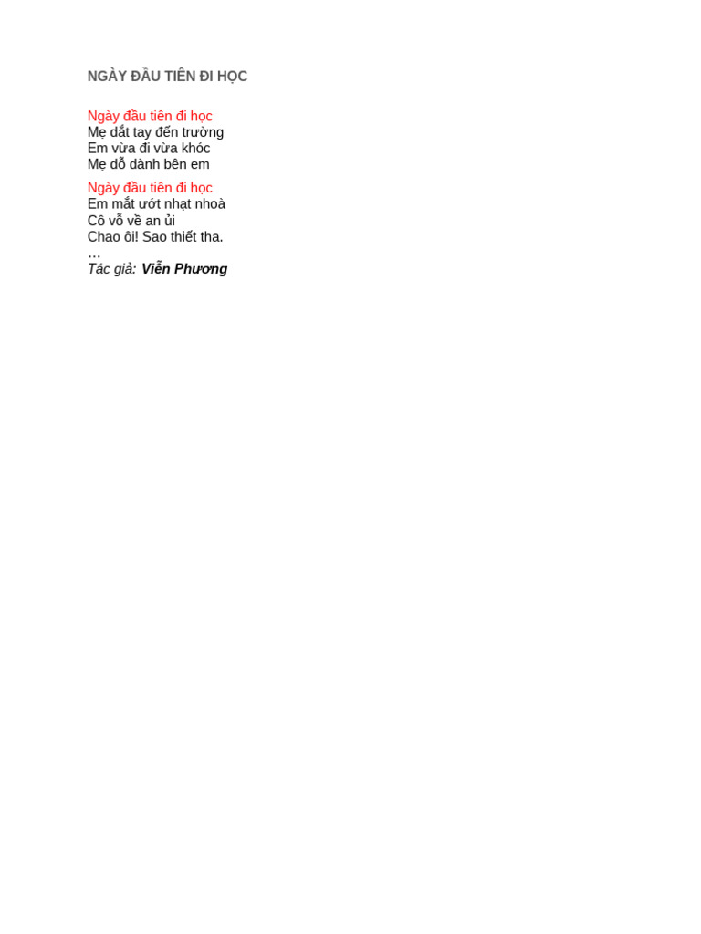 Ngay Dau Tien Di Hoc | PDF