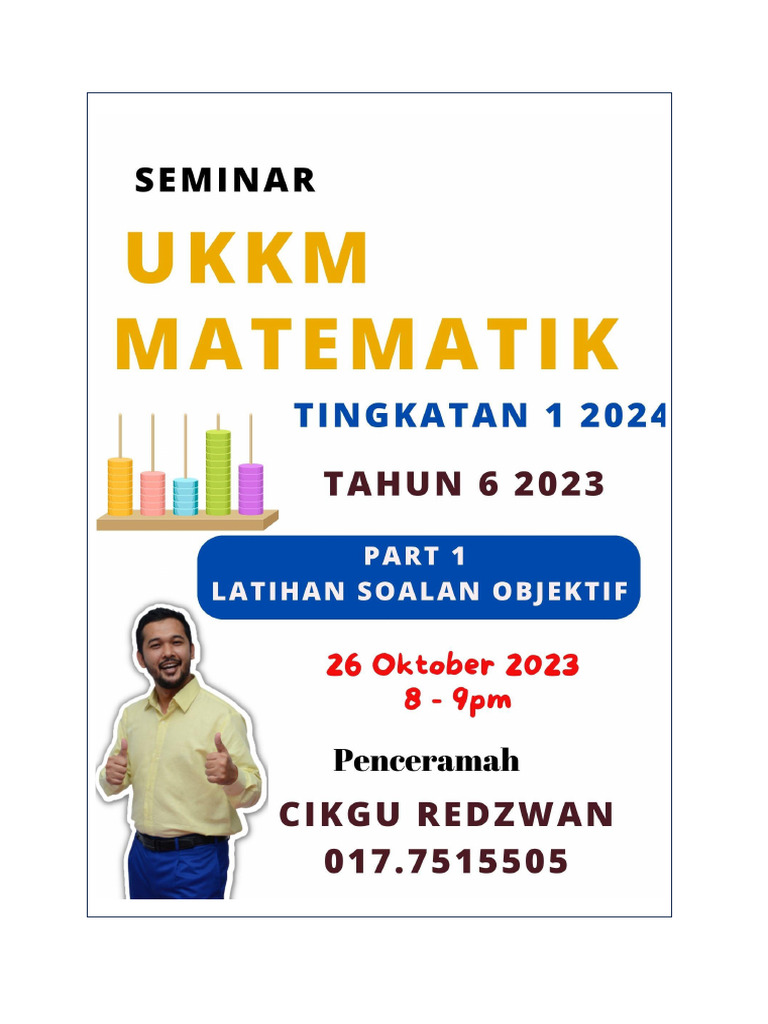 Math Ukkm Tahun 6 Part 1 Objektif | PDF