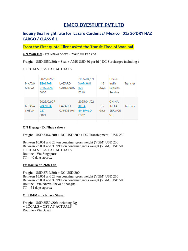 Lazaro Cardenas, Mexico - EMCO | PDF