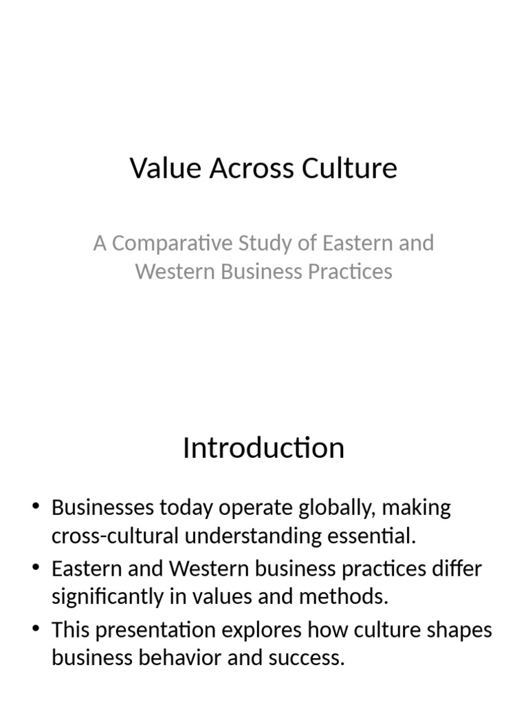 Comparative Study East West Business Practices | PDF