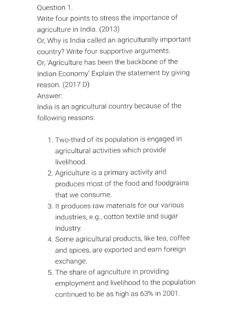 Class 10 Questions Agriculture | PDF