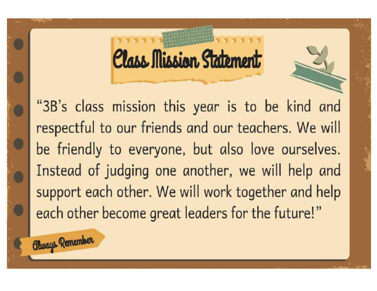Class Mission Statement | PDF
