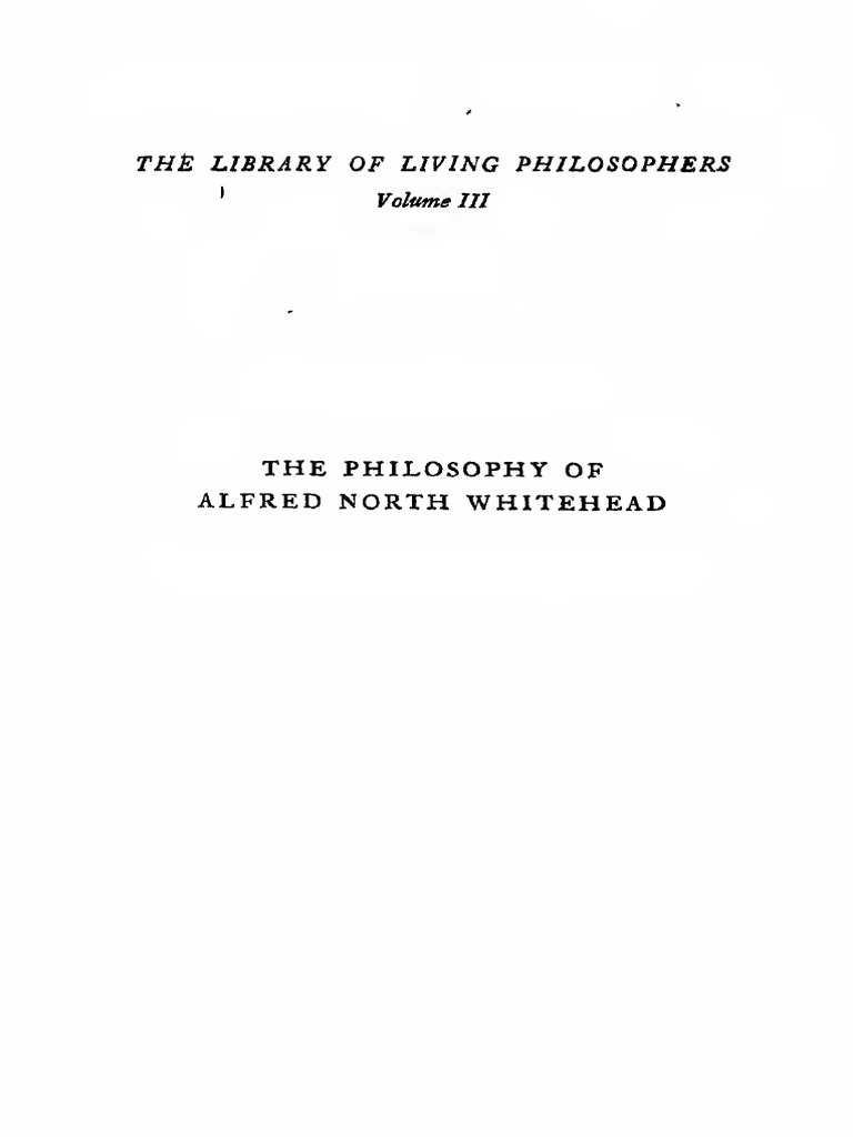 Philosophy Alfred: North Whitehead | PDF | Alfred North Whitehead ...