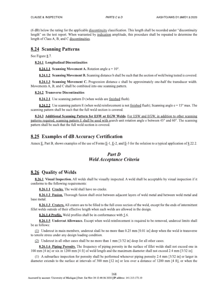 Acceptance Criteria AWS - D1 - 5 - D1 - 5M - 2020 - Bridge - Welding - Code | PDF
