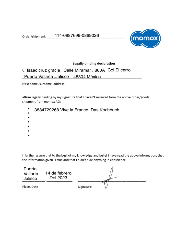 Legally Binding Declaration 1 1 | PDF