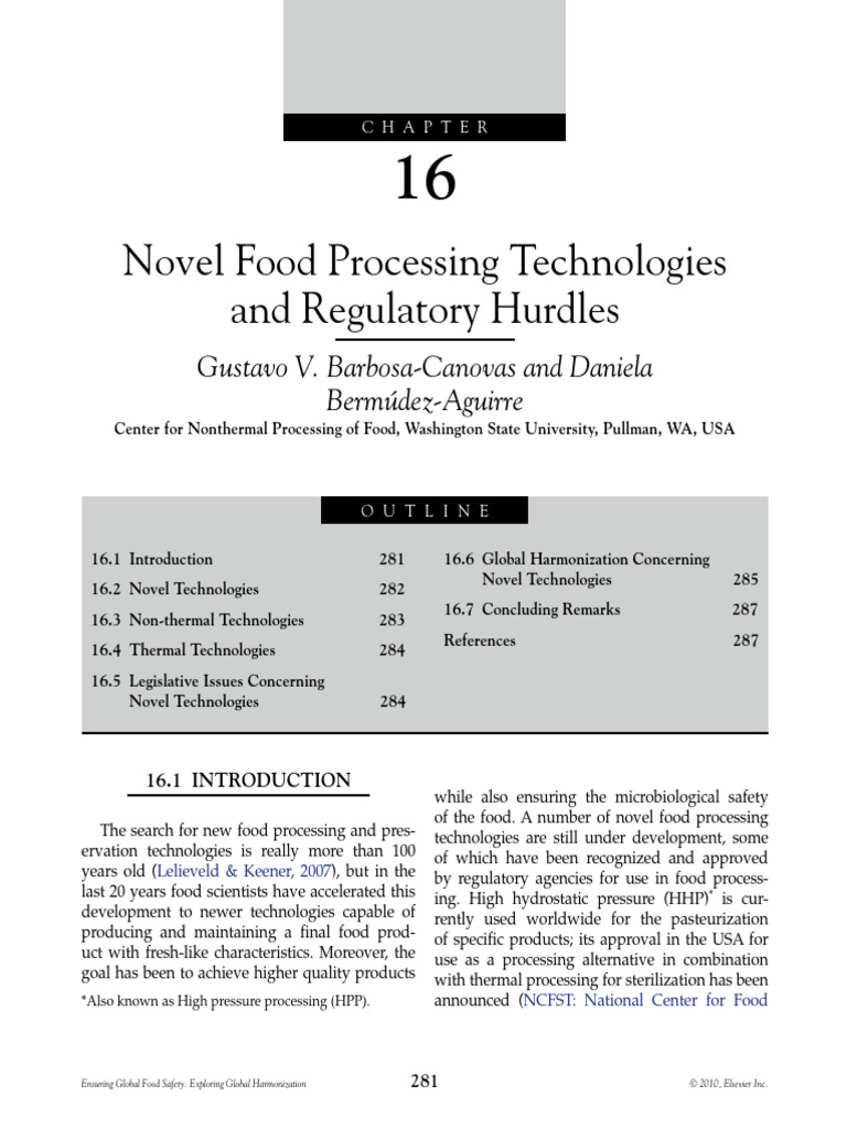 Chapter-16---Novel-Food-Processing-Technologies-and_2010_Ensuring-Global-Foo | PDF | Food Safety ...