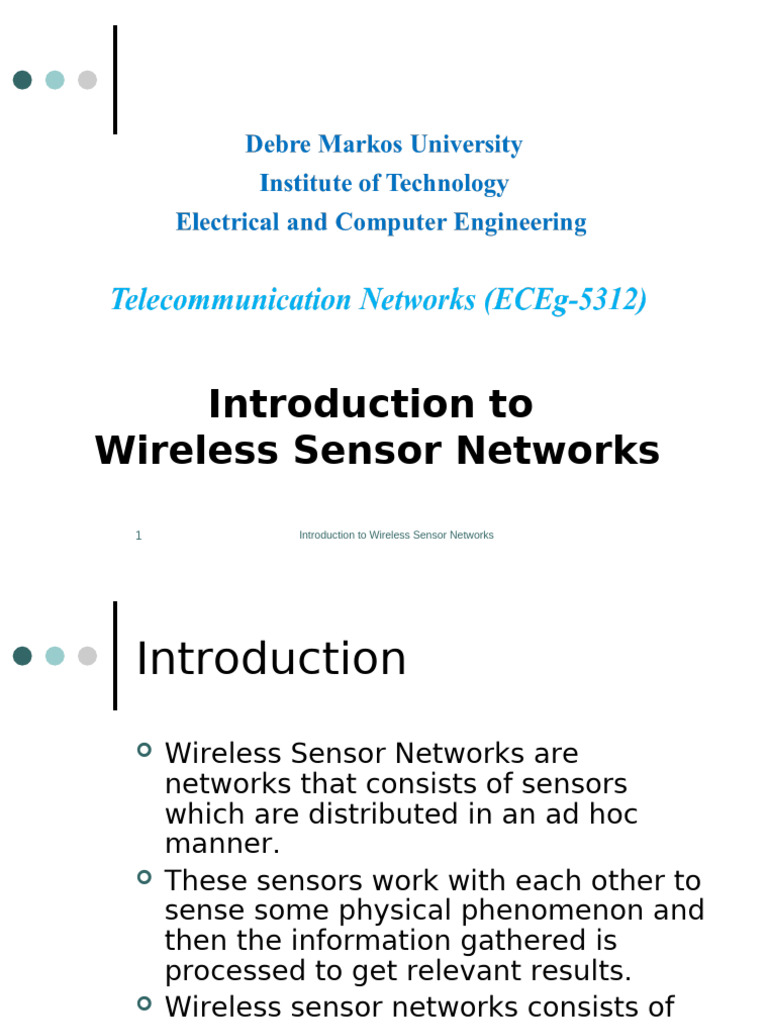 Introduction To Wireless Sensor Networks | PDF | Wireless Sensor Network | Wireless Ad Hoc Network