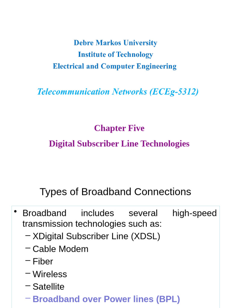 Digital Subscriber Line Technologies | PDF | Digital Subscriber Line ...