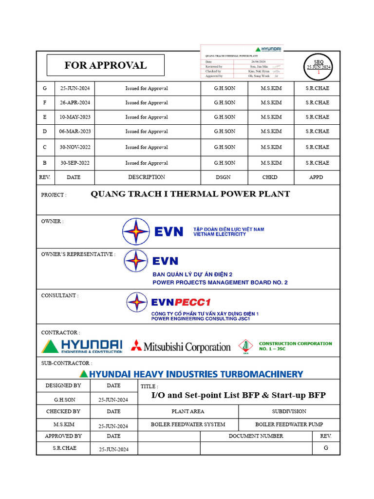 I/O and Set-point List for BFP | PDF | Power Supply | Relay