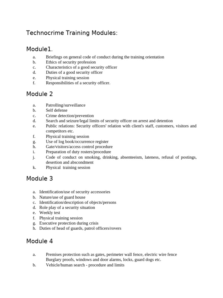 Technocrime Training Modules | PDF | Securities | National Security
