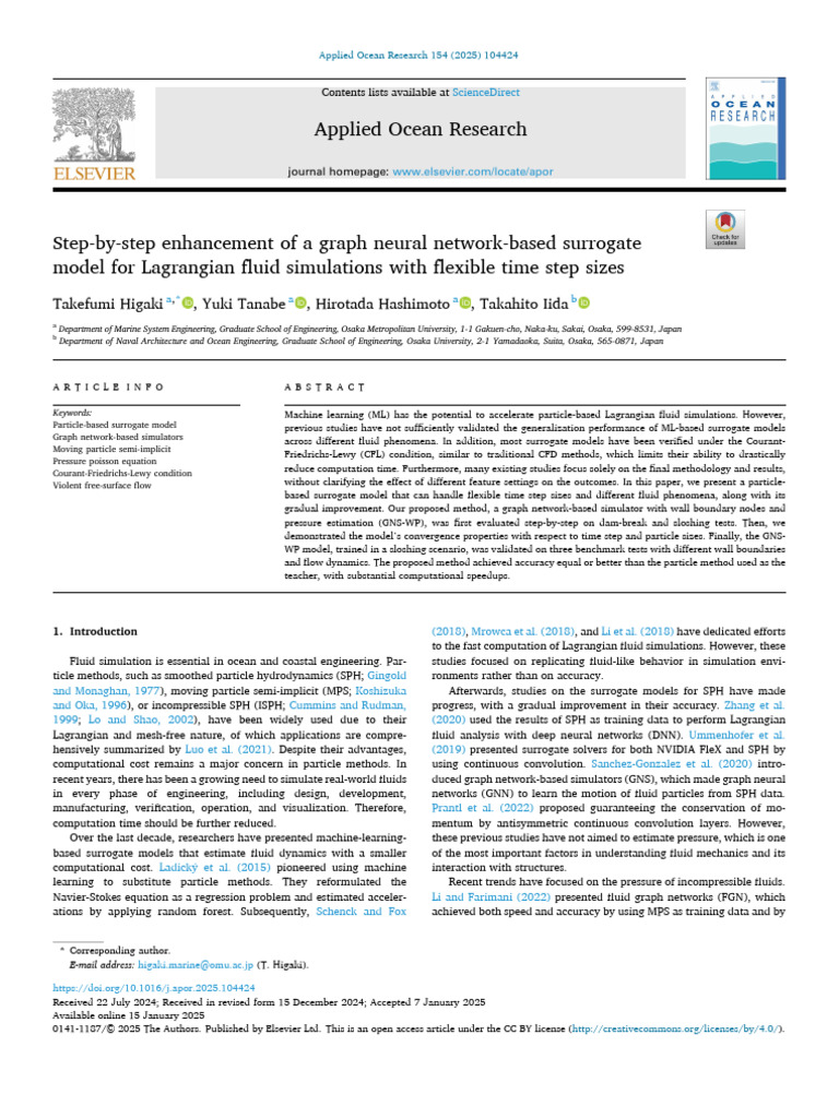 Step-by-step enhancement of a graph neural network-based surrogate model for Lagrangian fluid ...