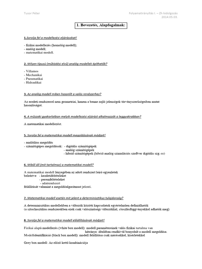 Elmélet Összesítés | PDF