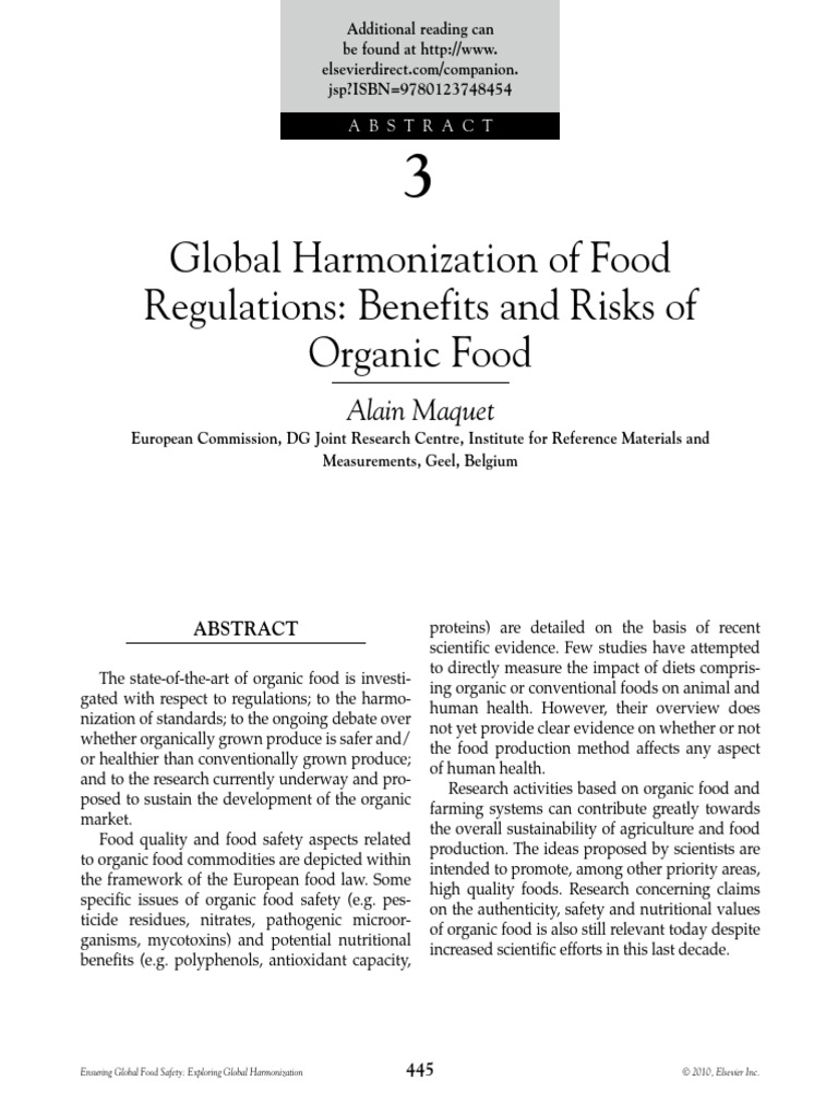 Abstract 3 - Global Harmonization of Food Regulations - 2010 - Ensuring ...
