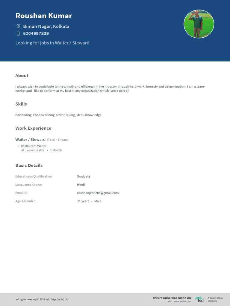 Roushan Kumar CV | PDF