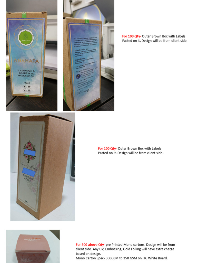 Mono Carton Specifications and Options | PDF