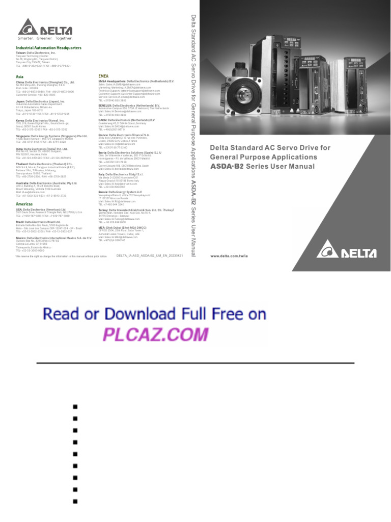 Delta Servo ASDA-B2 Manual | PDF | Electrical Connector | Electrical Wiring
