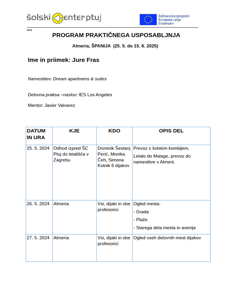 Dnevnik Almeria-Jure Fras | PDF