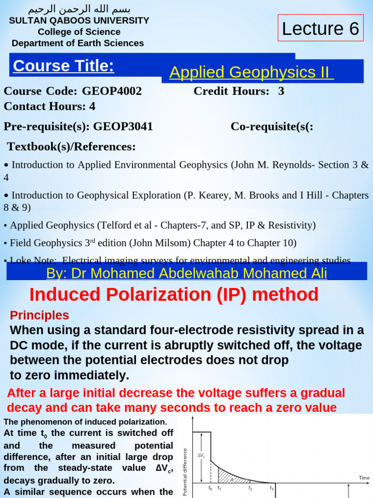 GEO4002-2023-Lecture6 Final | PDF | Dielectric | Ion