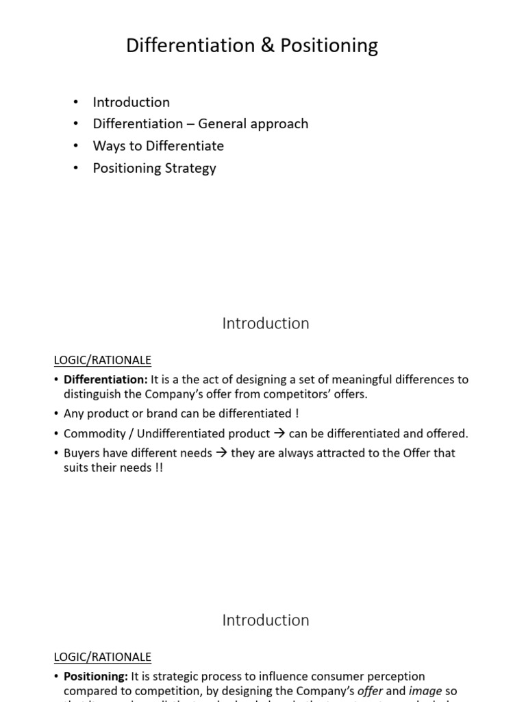 Differentiation & Positioning | PDF | Amusement Park | Brand