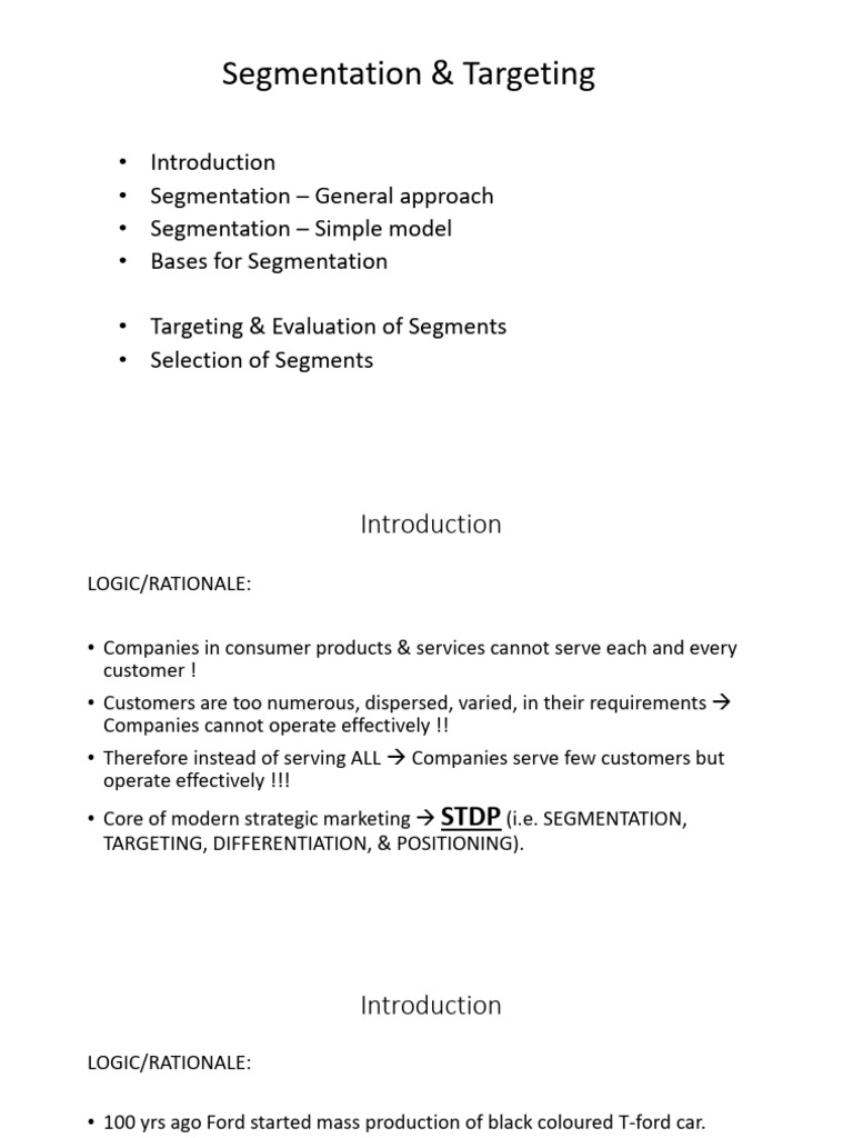 Segmentation & Targeting | PDF | Market Segmentation | Marketing