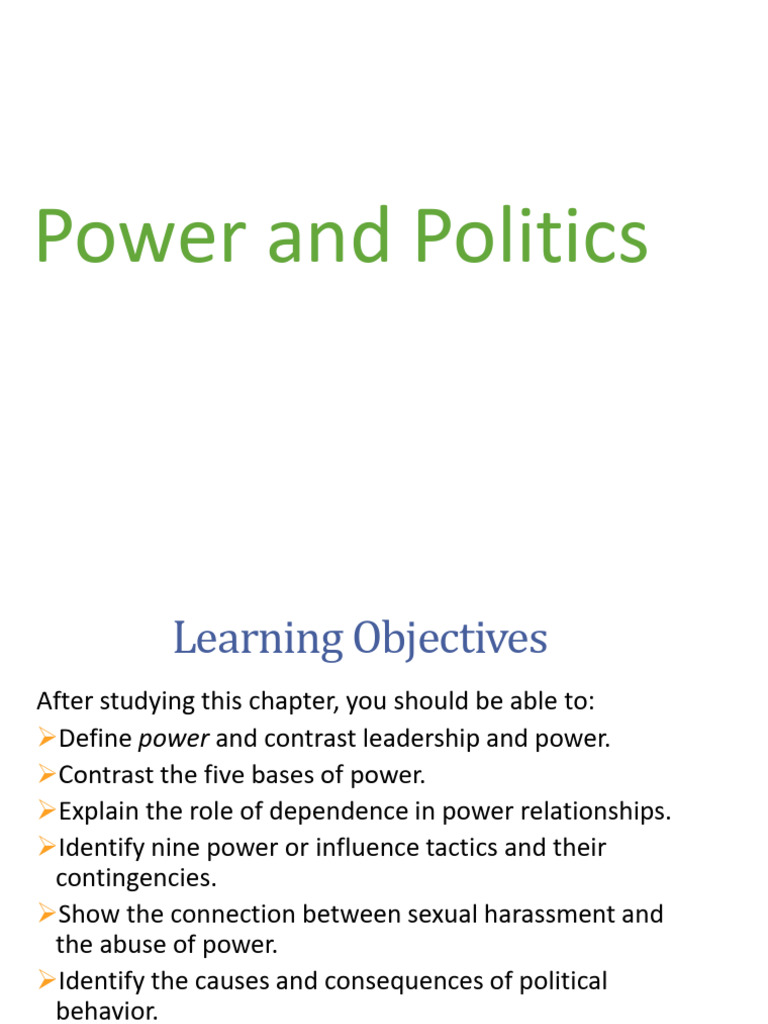 Understanding Power and Politics in Organizations | PDF | Power (Social ...
