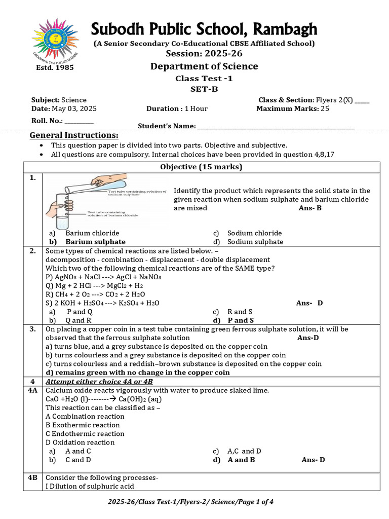 F2_Science_SetB_Ak_CT1_2025-26 | PDF | Atrium (Heart) | Stoma
