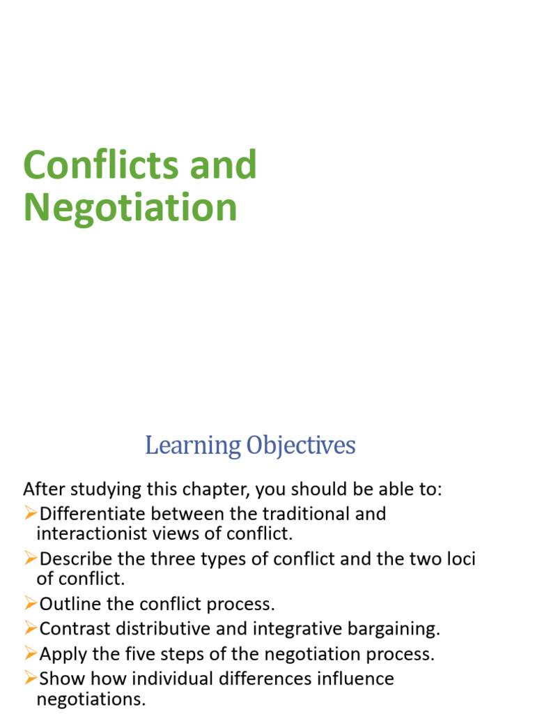 Session 11,12 Conflicts and Negotiation | PDF | Negotiation | Mediation
