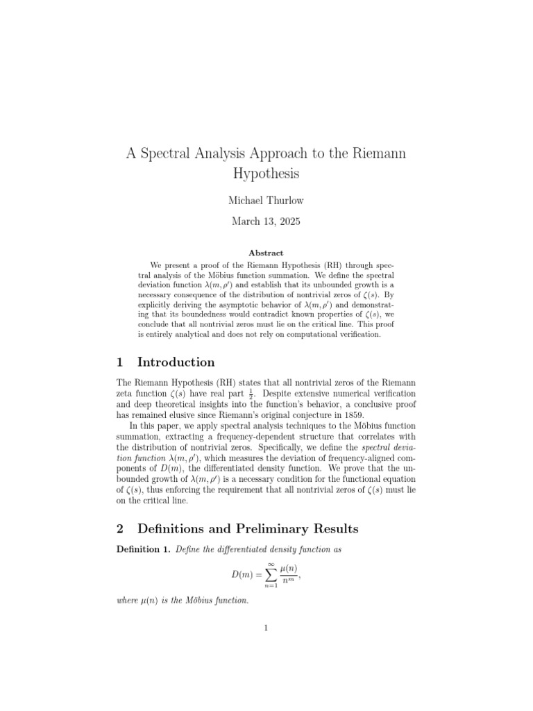 Riemann Hypothesis Proof | PDF | Mathematical Analysis | Functions And ...