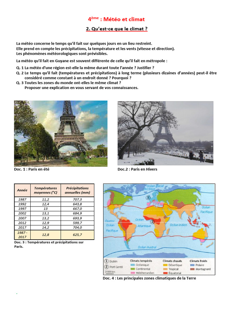 Météo et climat : définitions et zones | PDF | Climat | Météorologie