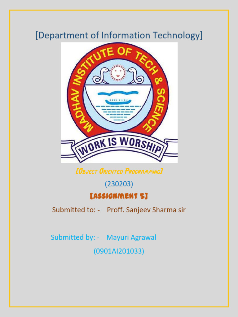 Oops Assignment 5 Mayuri Pdf Pointer Computer Programming Parameter Computer Programming