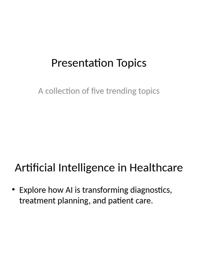 Presentation Topics | PDF