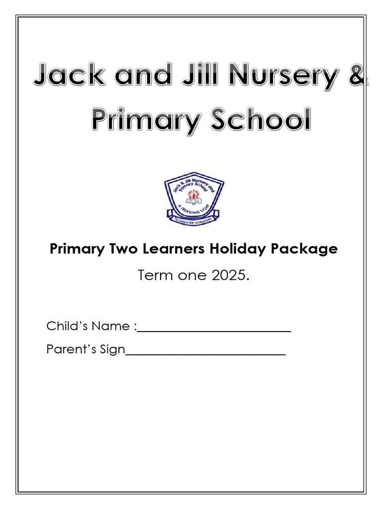 Primary Two Holiday Package 2025 | PDF