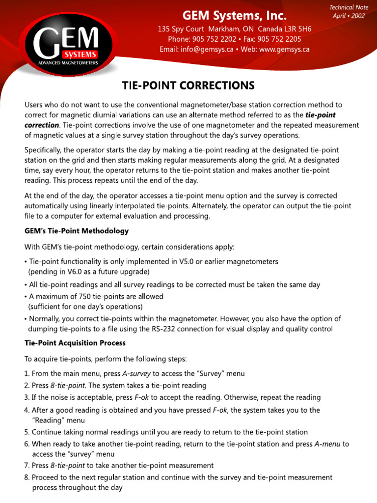 Tie Point Corrections | PDF