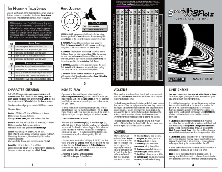 Mothership Sci-Fi RPG Avatar Guide | PDF
