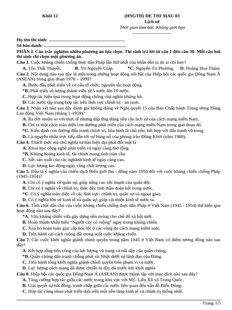 (HSGTH) de Thi Mau 03 451429 25 02 2025 | PDF