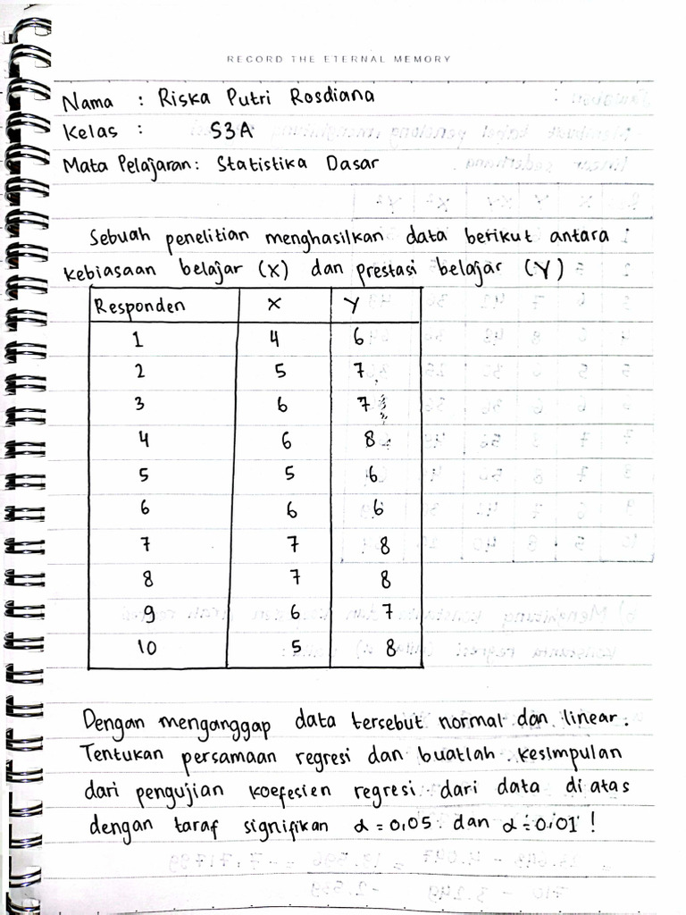 Latihan Statistika Dasar- Riska Putri - 202213500229 | PDF