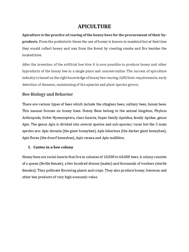 Apiculture Lecture Notes | PDF | Honey Bee | Pollination