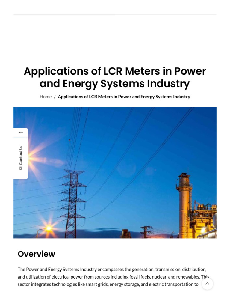 Applications of LCR Meters in Power and Energy Systems Industry | PDF ...
