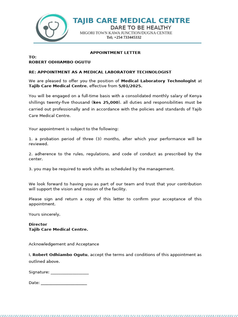 Tajib Care Medical Centre | PDF