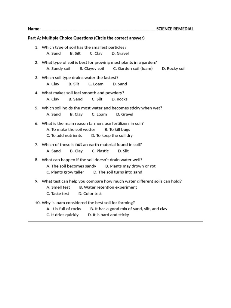 Science Remedial Soil | PDF