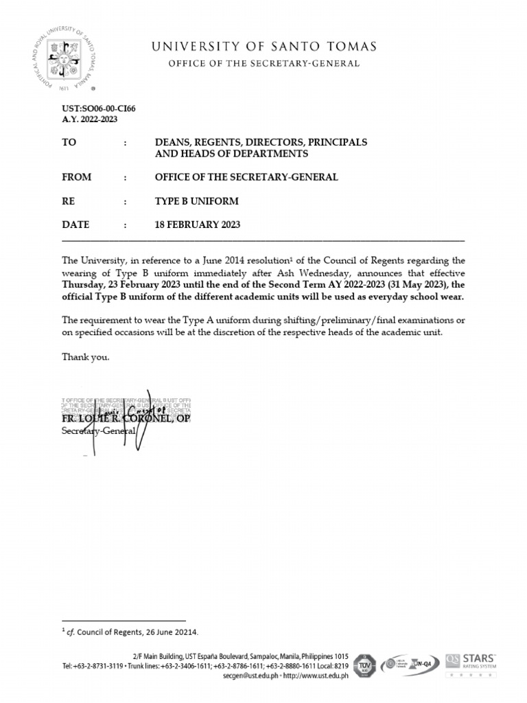 CI66 Type B Uniform | PDF