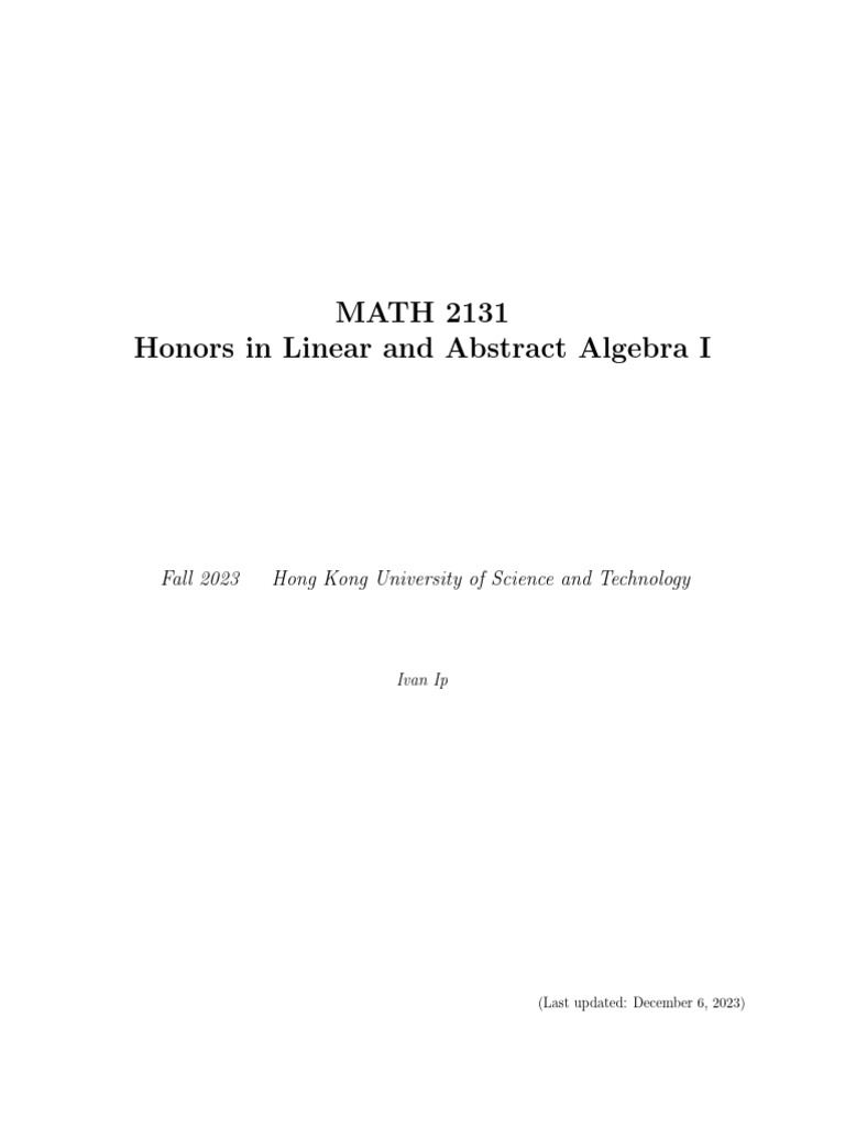 Math 2131 Lecture Notes | PDF | Group (Mathematics) | Basis (Linear ...
