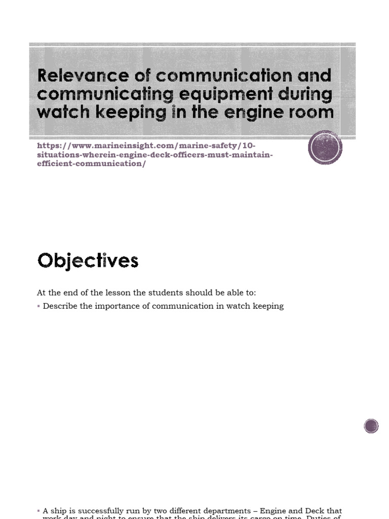 WEEK 8 Relevance of Communication and Communicating Equipment During ...